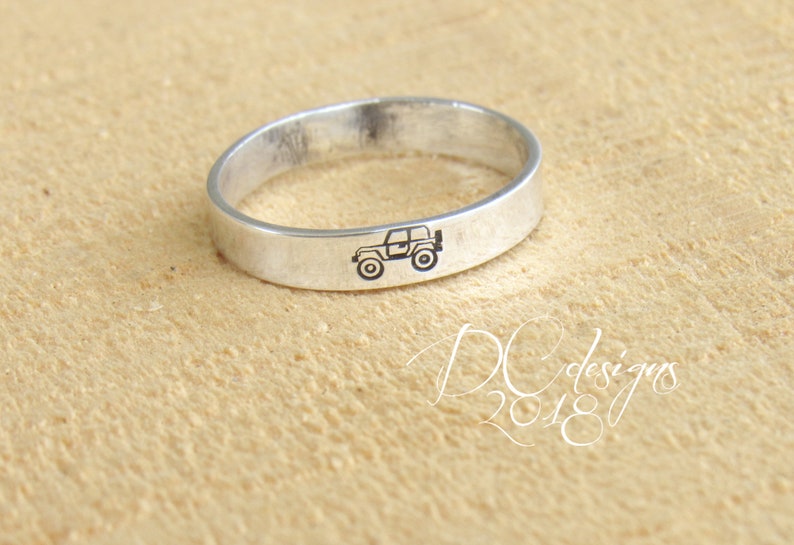 Jeep Ring Sterling Silver Ring Jeep Wrangler Custom Ring | Etsy