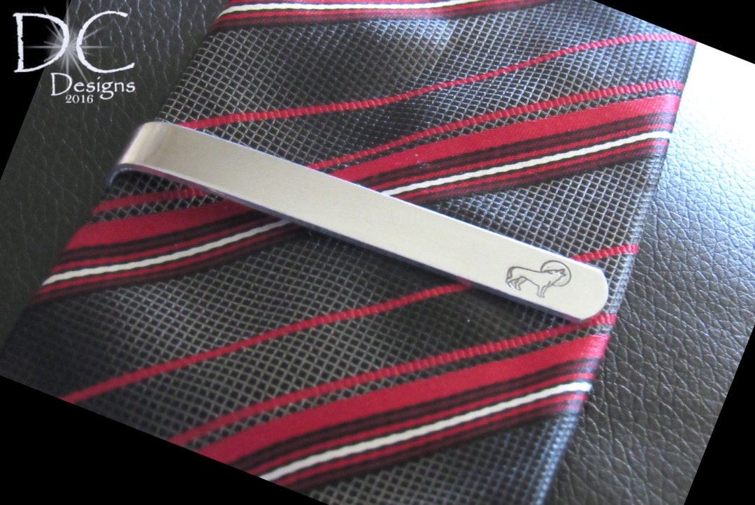 Howling Wolf, Engraved Tie Clip, Custom Tie Clip, Personalized Tie Bar ...