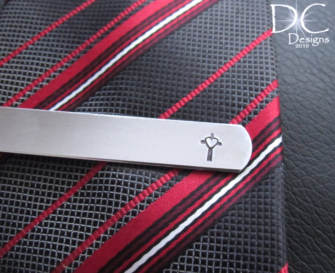 Cross Tie Clip, Christian Wedding, First Communion Gift, Personalized ...