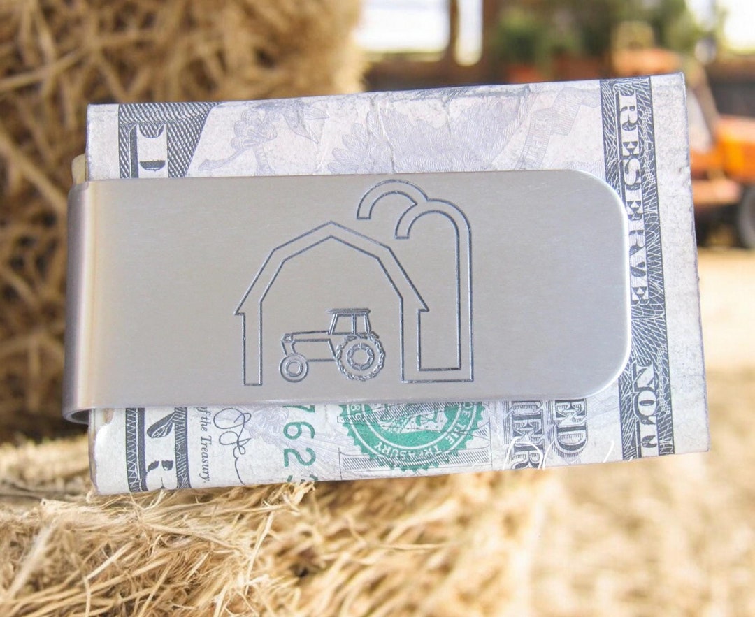 Tractor, Farm, Farmer, Monogram Money Clip, Engraved Money Clip, Custom ...