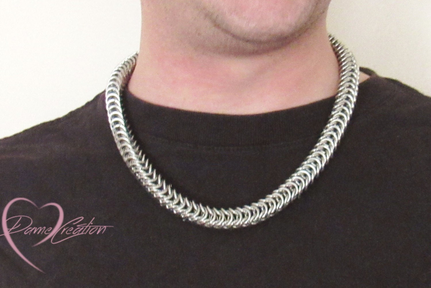 Mens Necklace Mens Jewelry Chainmail Necklace Chainmaille - Etsy