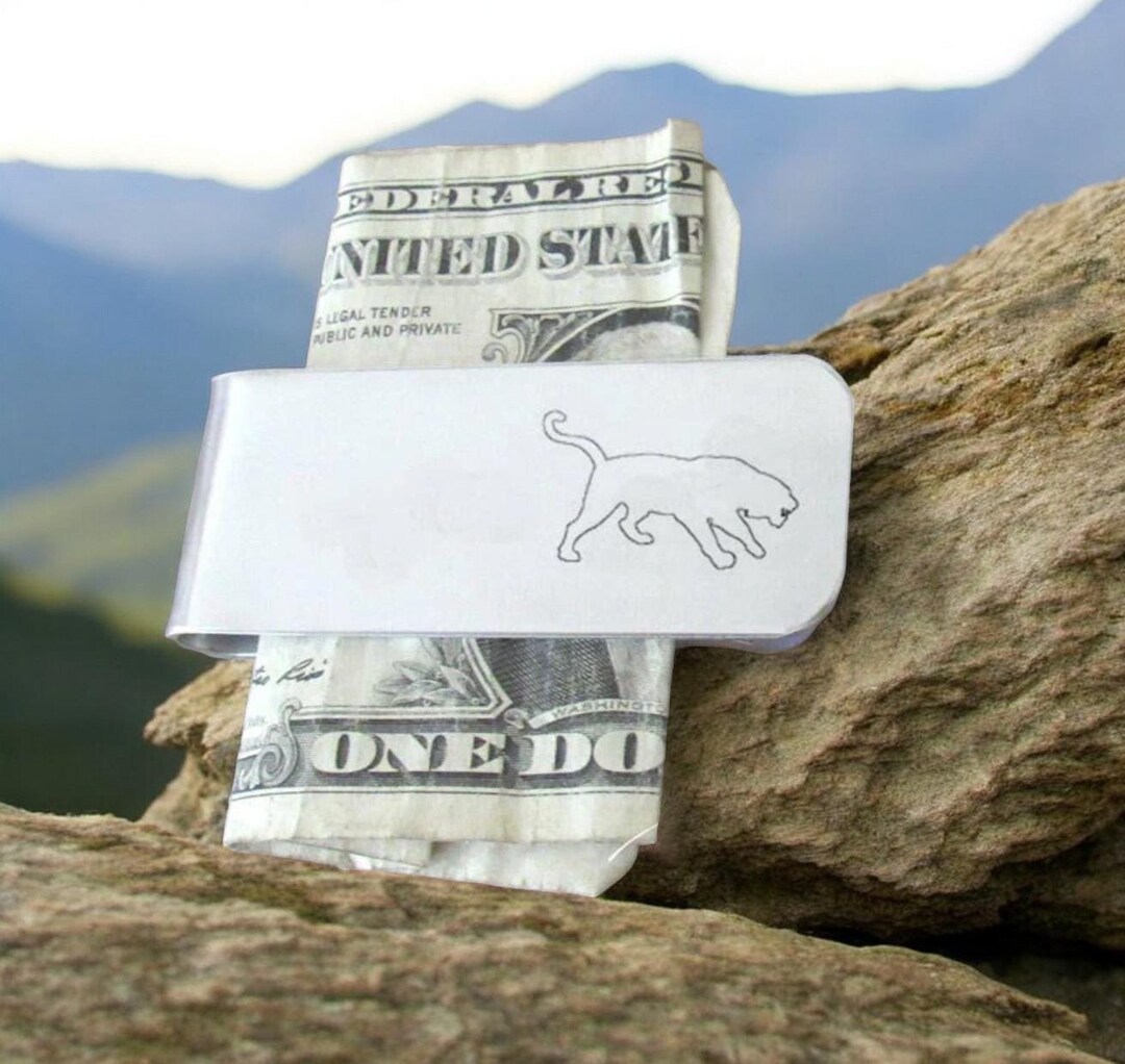 Tiger Wallet, Engraved Money Clip, Custom Money Clip, Silver Money Clip ...