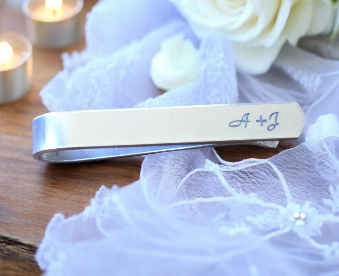 Engraved Tie Clip, Custom Tie Clip, Personalized Wedding, Groom Gift ...