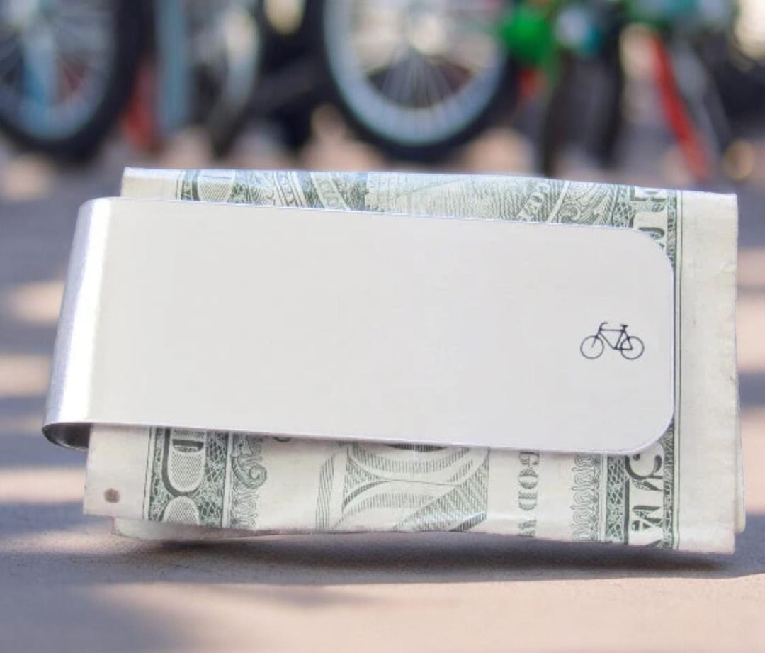 Bicycle, Cyclist, Silver Money Clip, Engraved Money Clip, Custom Money ...
