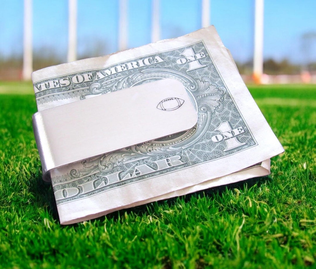 Football Wallet, Monogram Money Clip, Engraved Money Clip, Custom Money ...