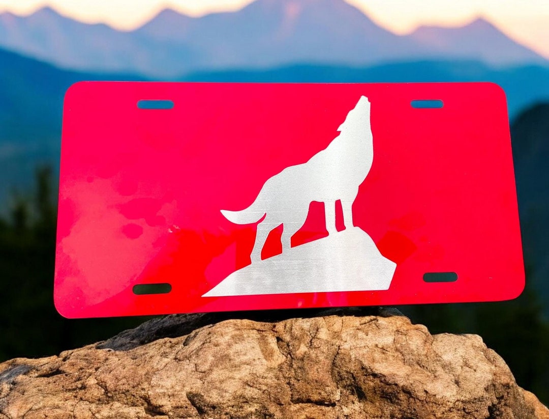 Wolf Front License Plate: Custom Car Tag, Personalized Vanity Plate - Etsy