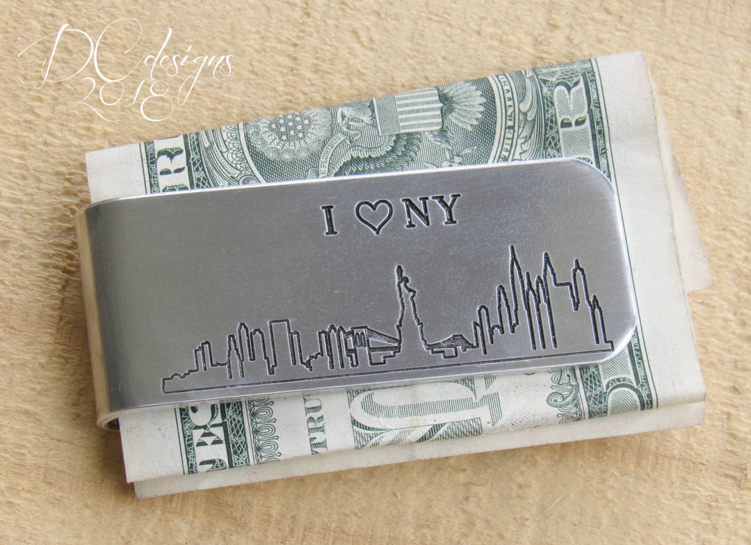 New York Skyline Engraved Money Clip Custom Money Clip - Etsy