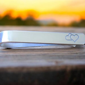 Personalized Tie Clip, Custom Tie Clip, Heart, Tie Clip, Wedding Gift ...
