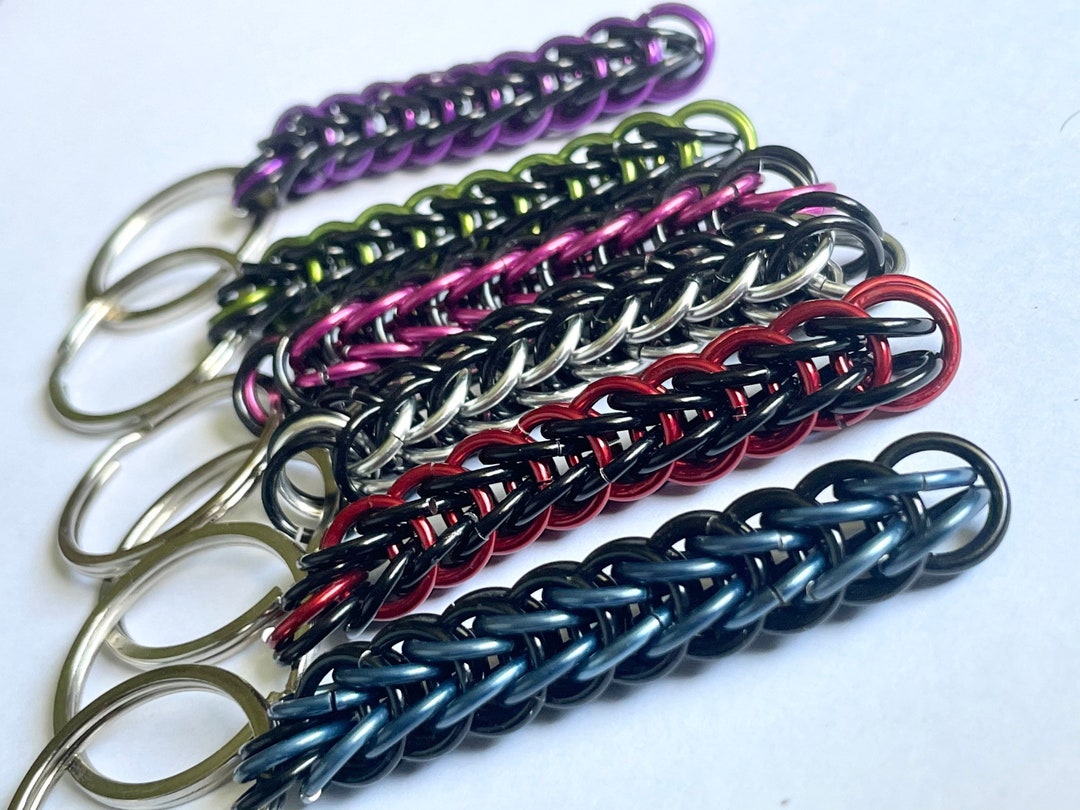 Chainmail Keychain, Fidget Keychain, Handmade Keychain, Metal Chainmail ...