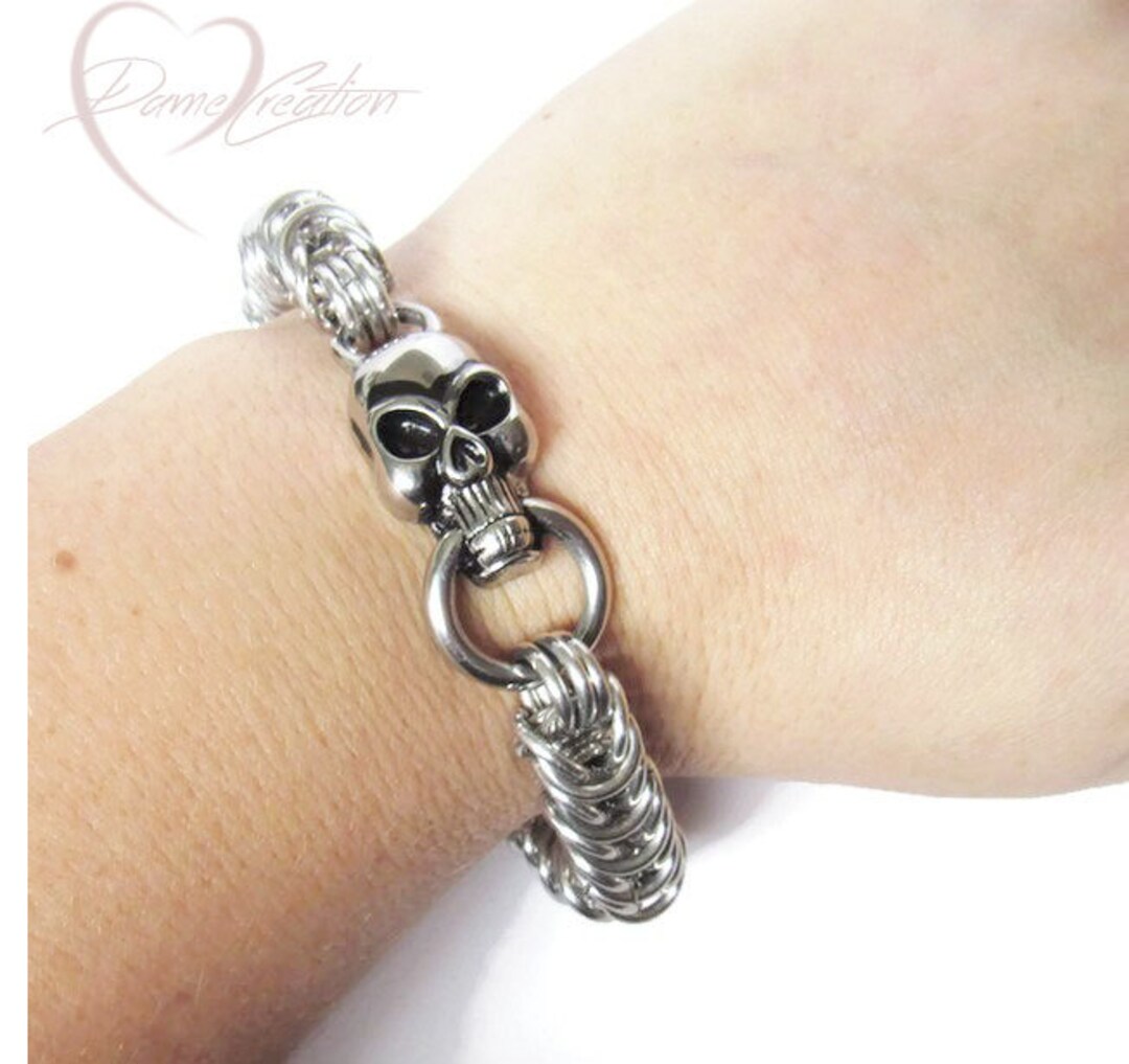 Skull Bracelet Mens Bracelet Mens Jewelry Silver Bracelet - Etsy