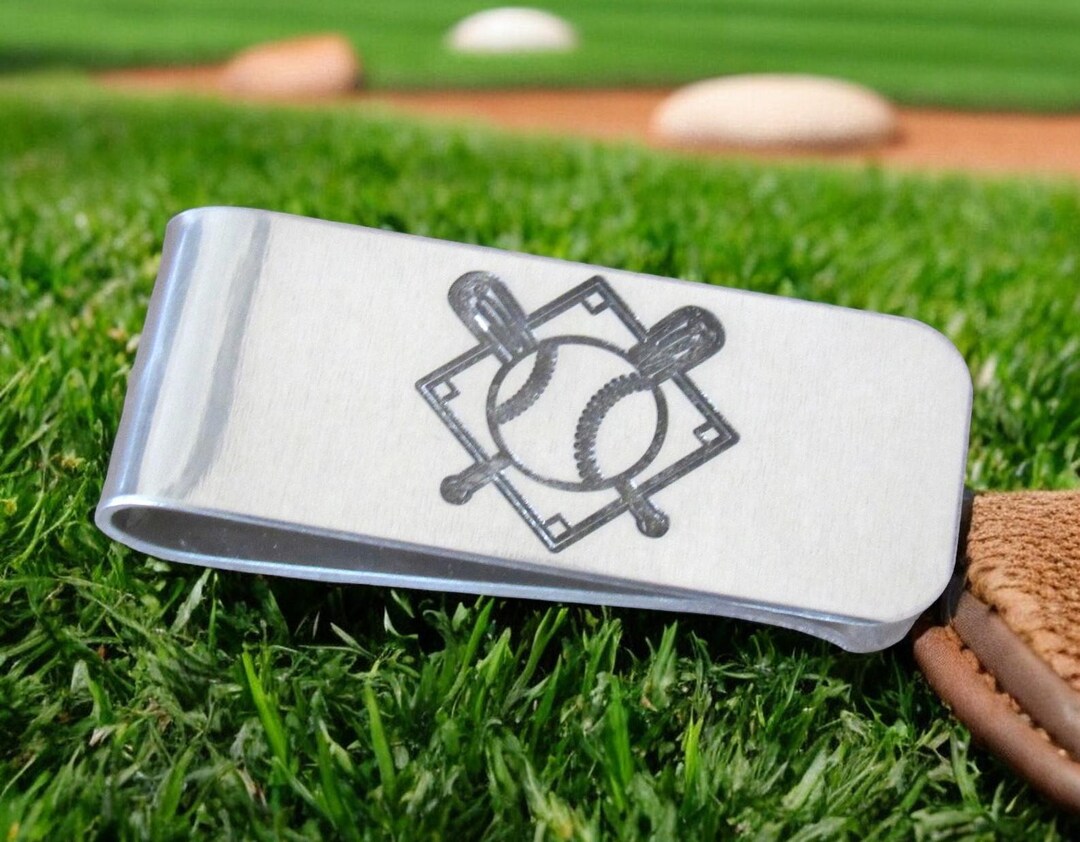 Baseball Money Clip, Baseball Wallet, Monogram Money Clip, Engraved ...