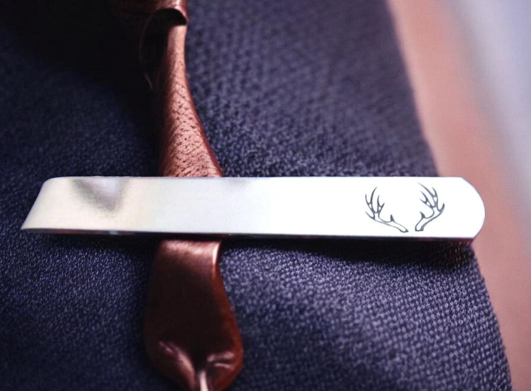 Deer Antlers, Engraved Tie Clip, Custom Tie Clip, Personalized Tie Bar ...