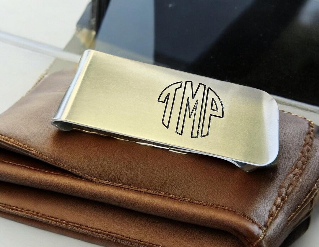 Monogram Wallet, Monogram Money Clip, Engraved Money Clip, Custom Money ...