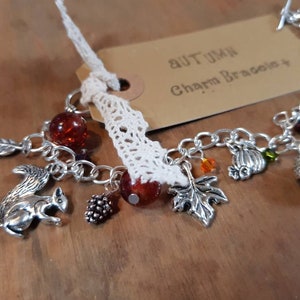 Autumn Charm Bracelet, Autumn Bracelet, Fall Bracelet, Woodland ...