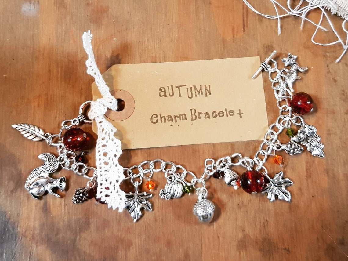 Autumn Charm Bracelet Autumn Bracelet Fall Bracelet - Etsy