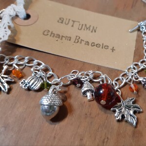 Autumn Charm Bracelet, Autumn Bracelet, Fall Bracelet, Woodland ...