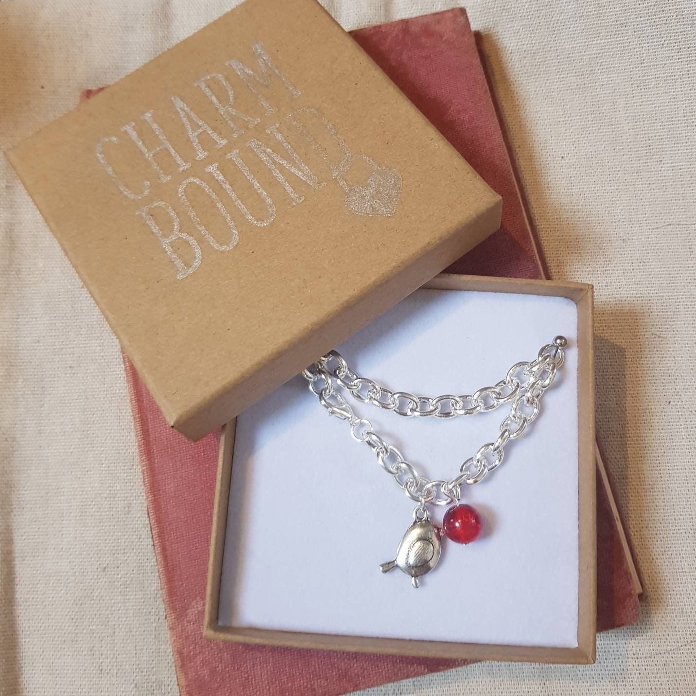 Robin charm bracelet Christmas charm bracelet | Etsy