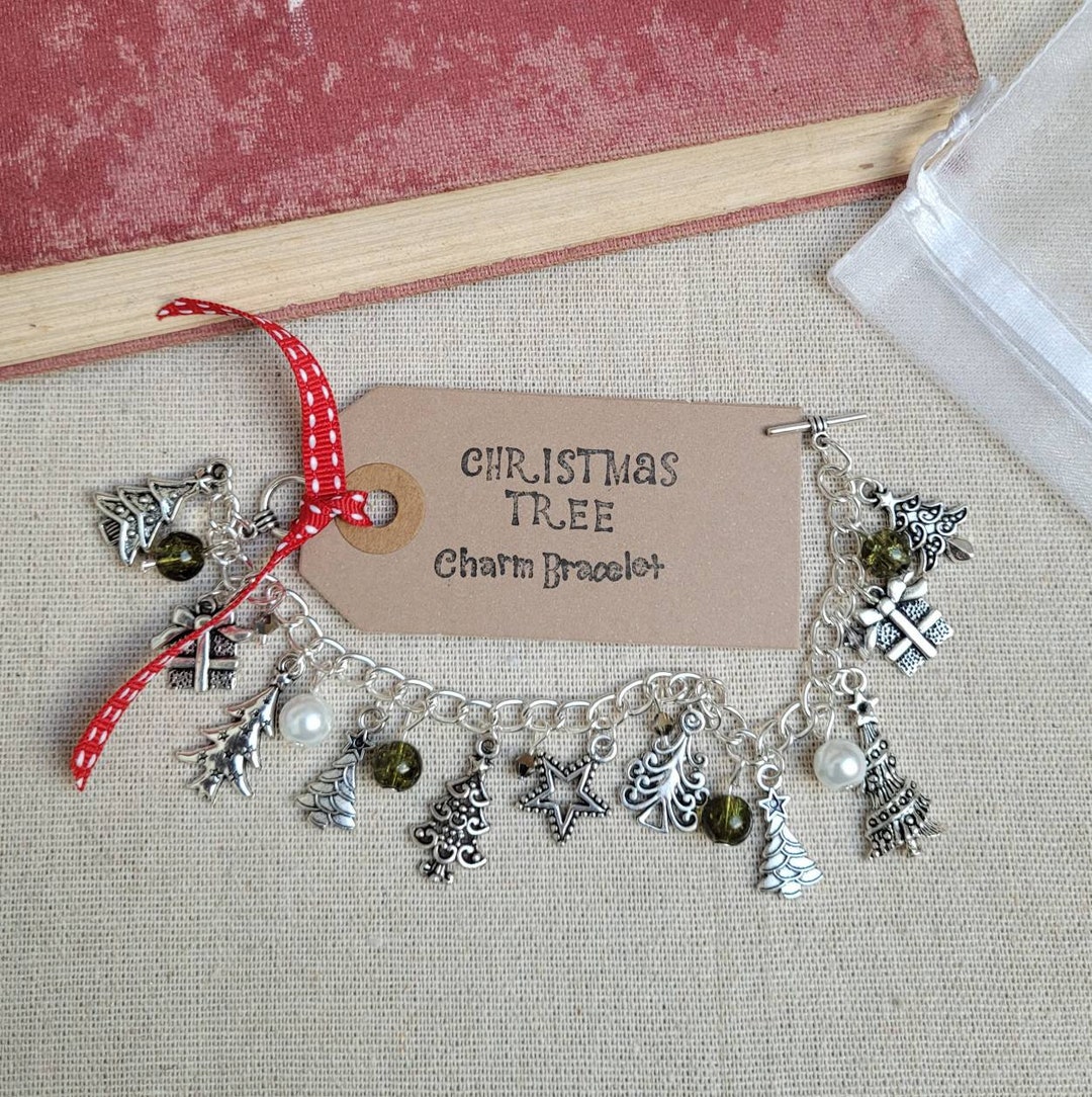 Christmas Tree Charm Bracelet, Christmas Themr Charm Bracelet ...