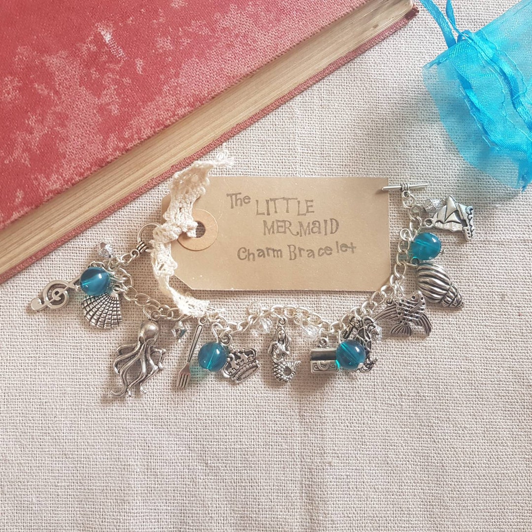 The Little Mermaid Charm Bracelet, Little Mermaid Bracelet, Mermaid ...
