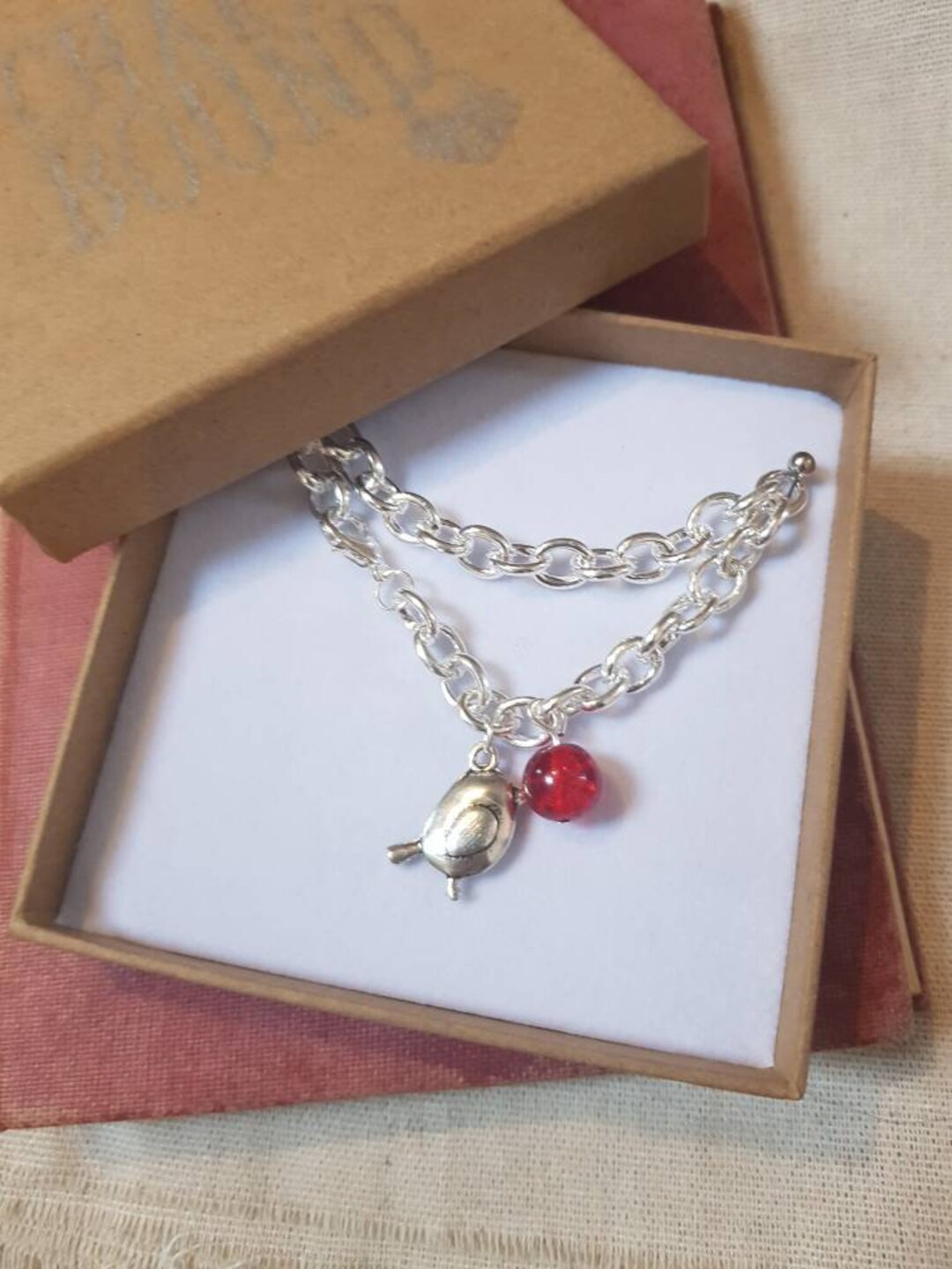 Robin Charm Bracelet, Christmas Charm Bracelet - Etsy