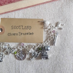 Scotland Charm Bracelet, Scotland Bracelet, Scottish Charms, Scotland ...