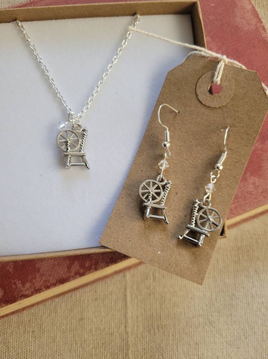 Spinning Wheel Earrings, Spinning Wheel Necklace, Spinning Wheel ...