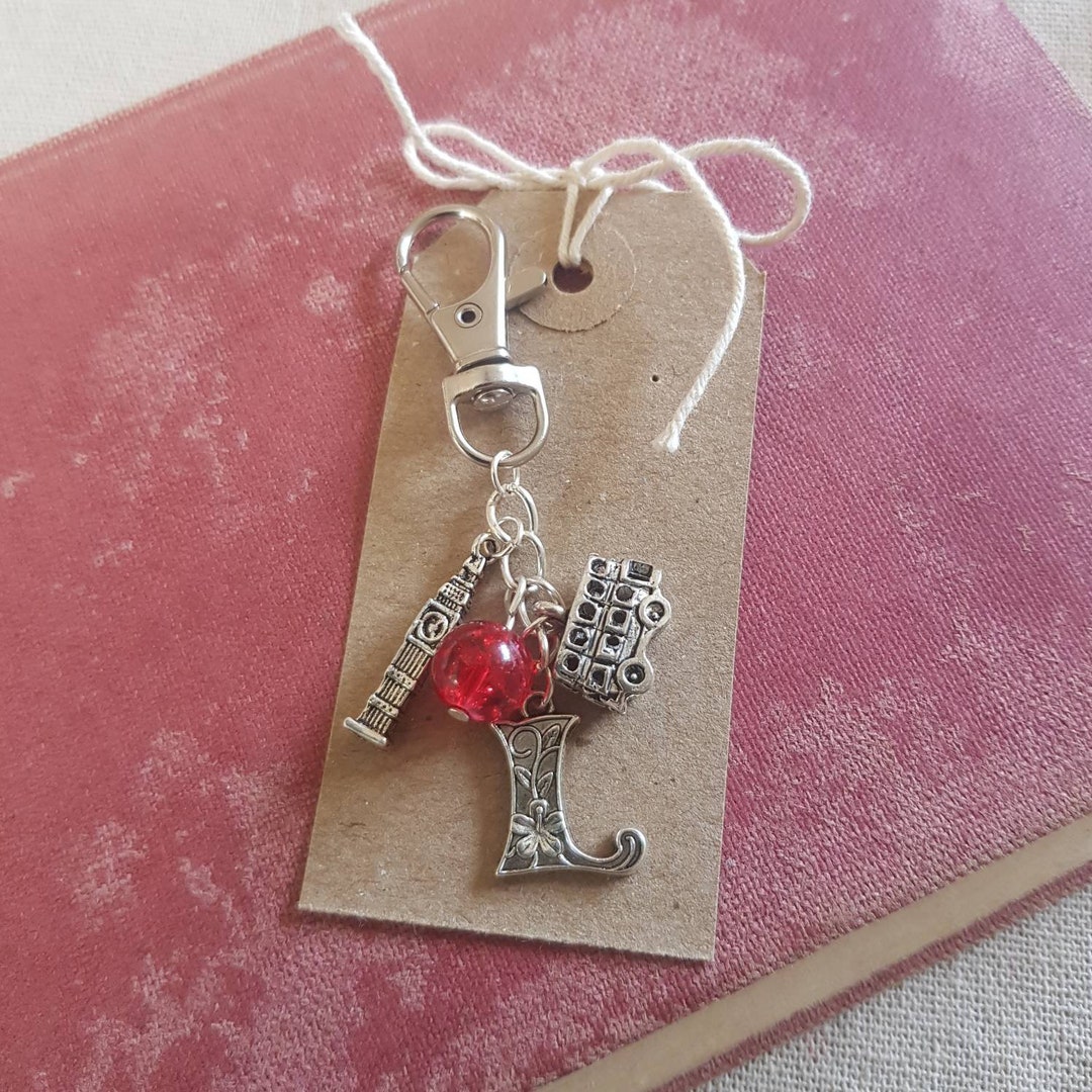 London Keychain, Personalised Keyring, London Bag Charm, London Planner ...