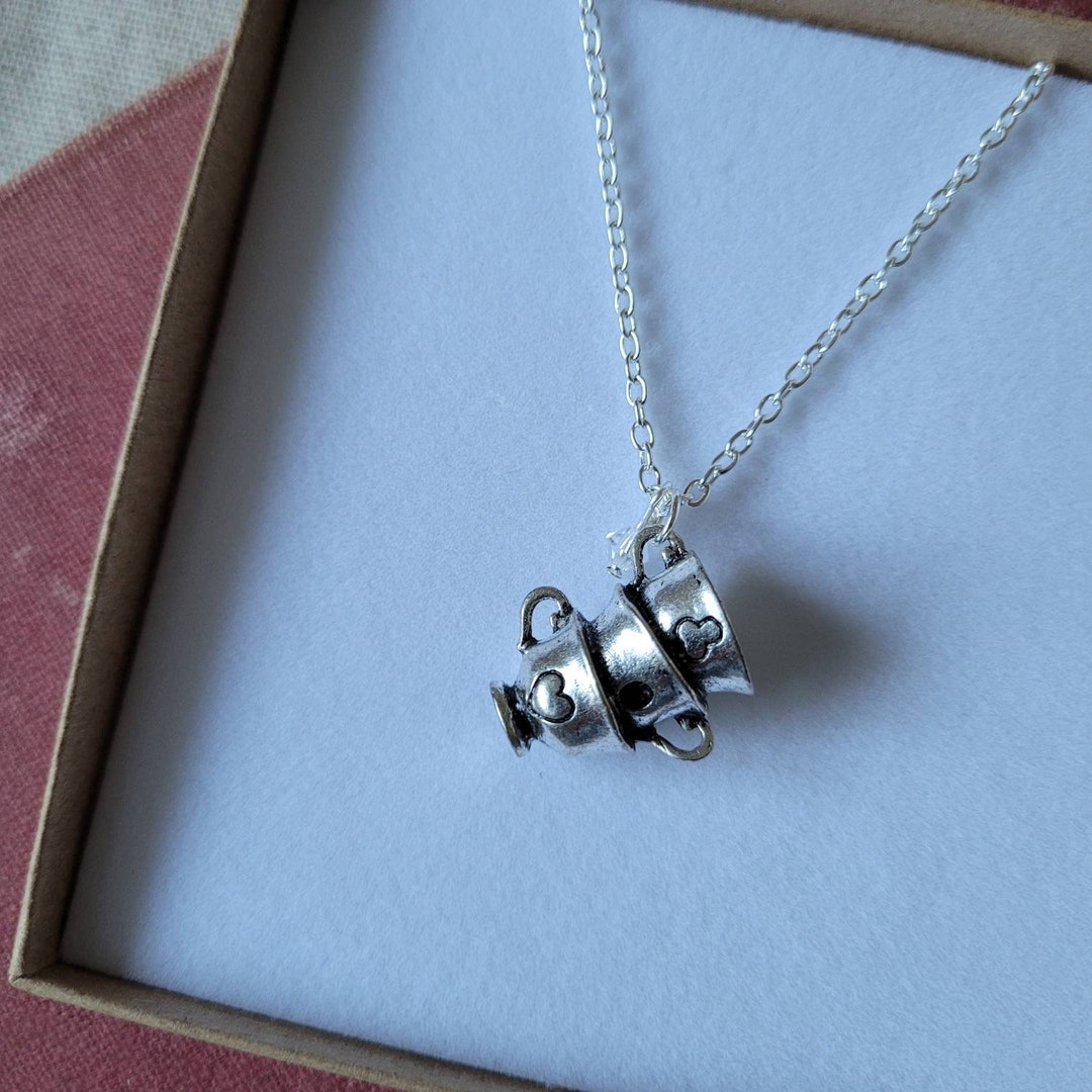 Teacup Necklace, Teacup Charm, Tea Party Necklace, Tea Theme Jewellery ...