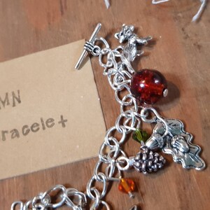 Autumn Charm Bracelet, Autumn Bracelet, Fall Bracelet, Woodland ...