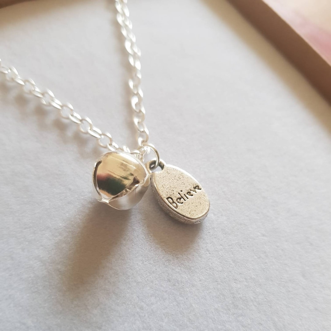 Believe Necklace, Sleigh Bell Necklace, Jingle Bell Necklace, Christmas ...