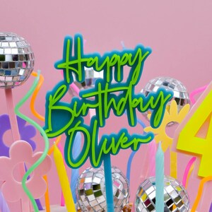 Personalised Happy Birthday Cake Topper: Double Layered Acrylic - Etsy