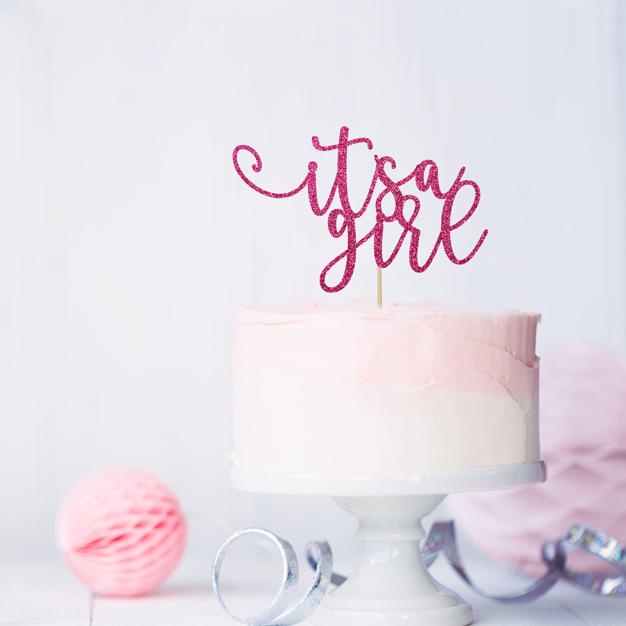 It's a Girl cake topper Baby shower gender reveal | Etsy