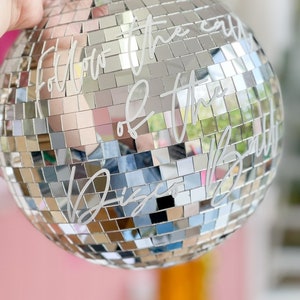 Personalised Disco Ball - Vinyl Lettering - Birthday Disco Ball - Disco ...