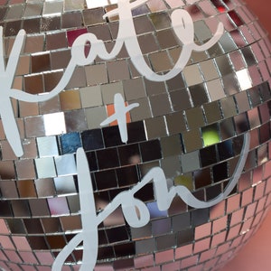 Personalised Disco Ball - Vinyl Lettering - Birthday Disco Ball - Disco ...