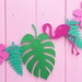 Flamingo Bunting Tropical Party Decor Banner Pink and - Etsy