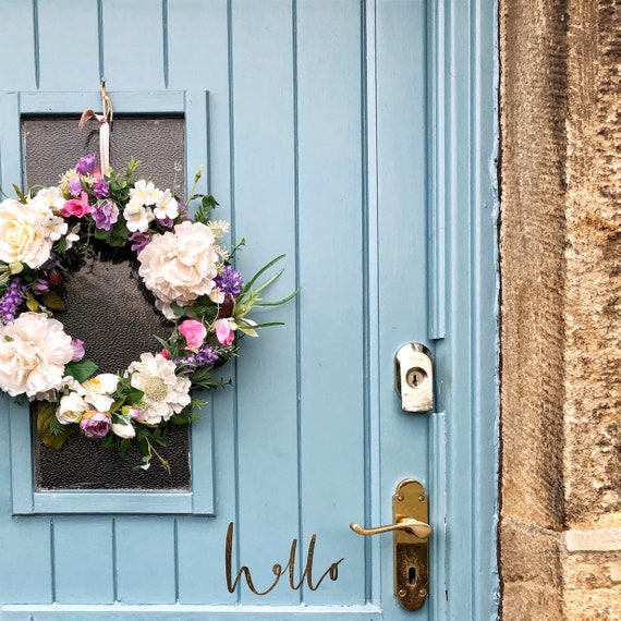 Hello Door Sticker Handwritten Front Door Decor Front Door - Etsy