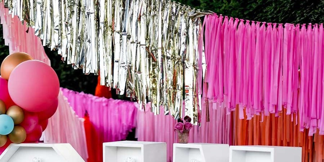Reusable Ceiling Streamers - Canopy Streamers - Fringe Party Decoration ...