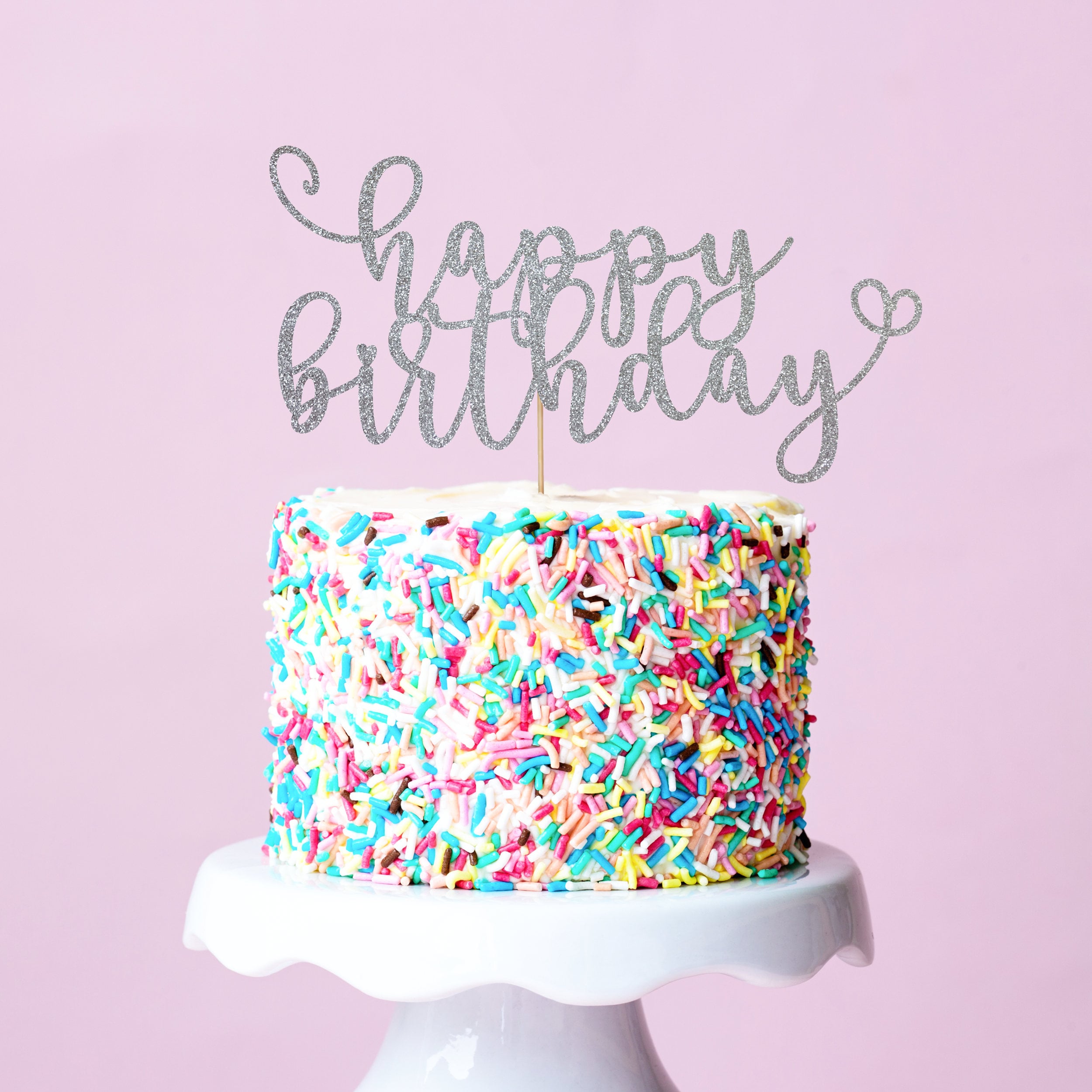 Happy Birthday Cursive Cake