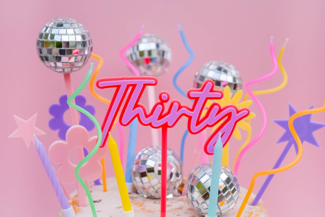 Personalised Age Birthday Cake Topper Made From Double Layered Acrylic ...