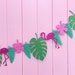 Flamingo Bunting Tropical Party Decor Banner Pink and - Etsy