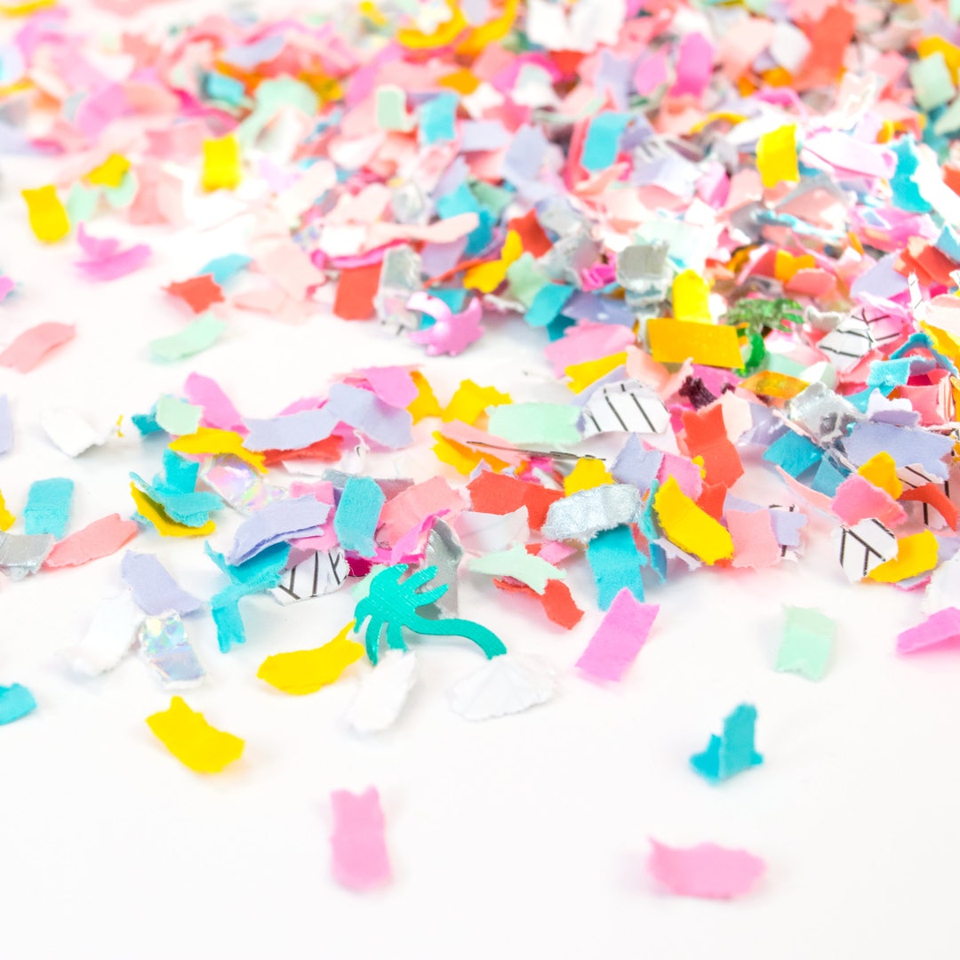 Tropical Confetti Mix: Pastel Rainbow Palm Tree Party Decor - Etsy