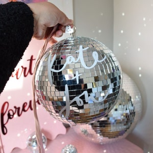 Personalised Disco Ball - Vinyl Lettering - Birthday Disco Ball - Disco ...