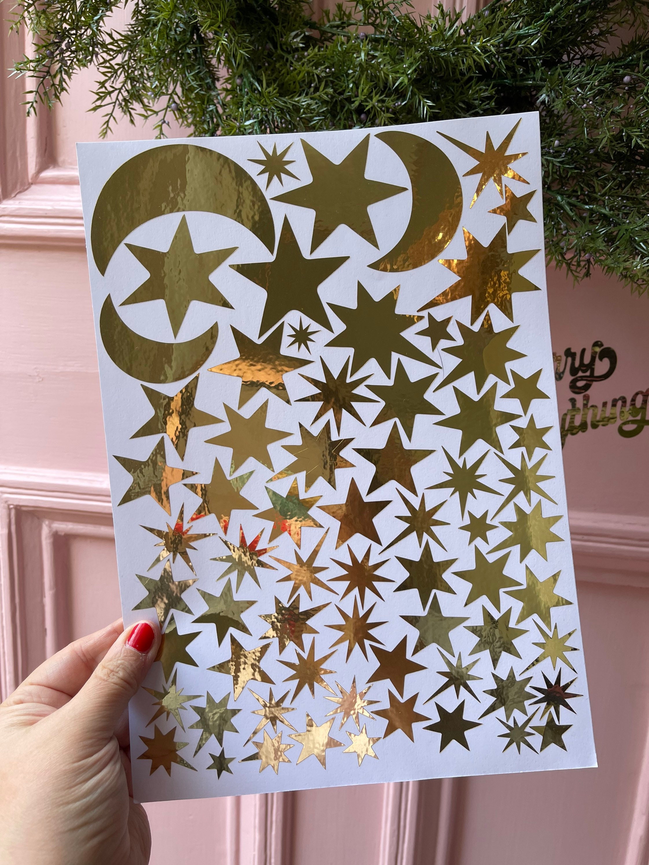 Christmas Stars Festive Door Stickers - Etsy