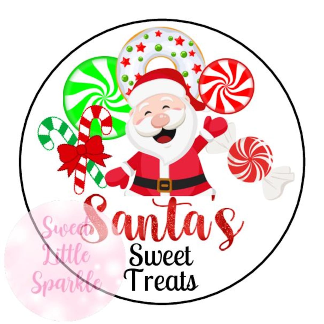 Santa Sweet Treat Stickers Sweet Labels Seals Gift Tag Xmas Santa ...