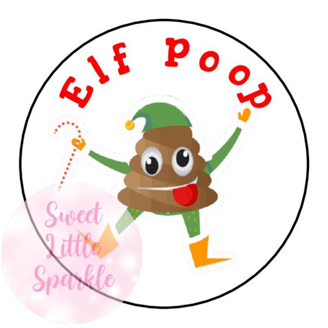 Christmas Elf Poop Stickers Sweet Labels Seals Gift Tag Xmas Santa ...