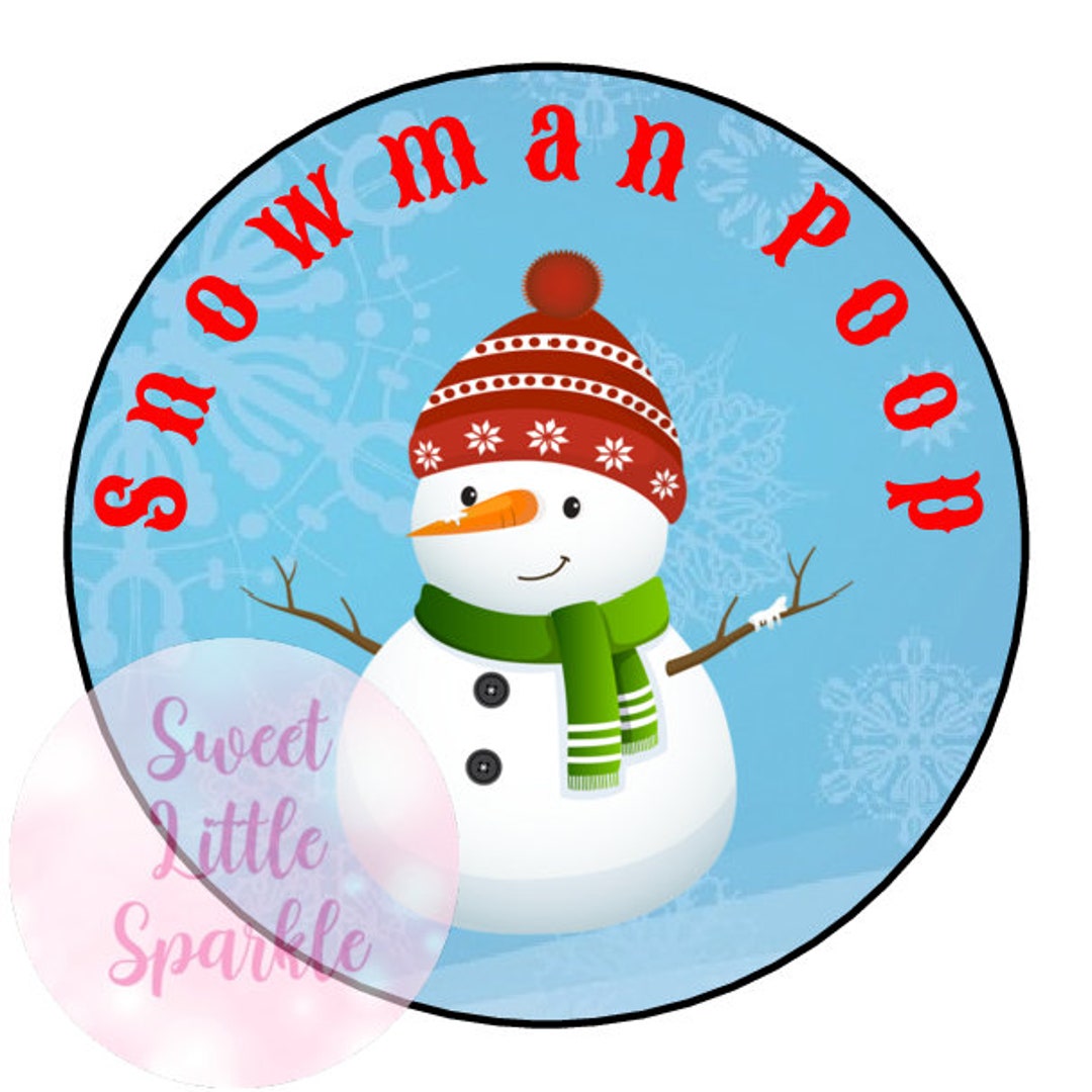 Snowman Poop Stickers Christmas Candy Cane Marshmallow Labels Sweet Box ...