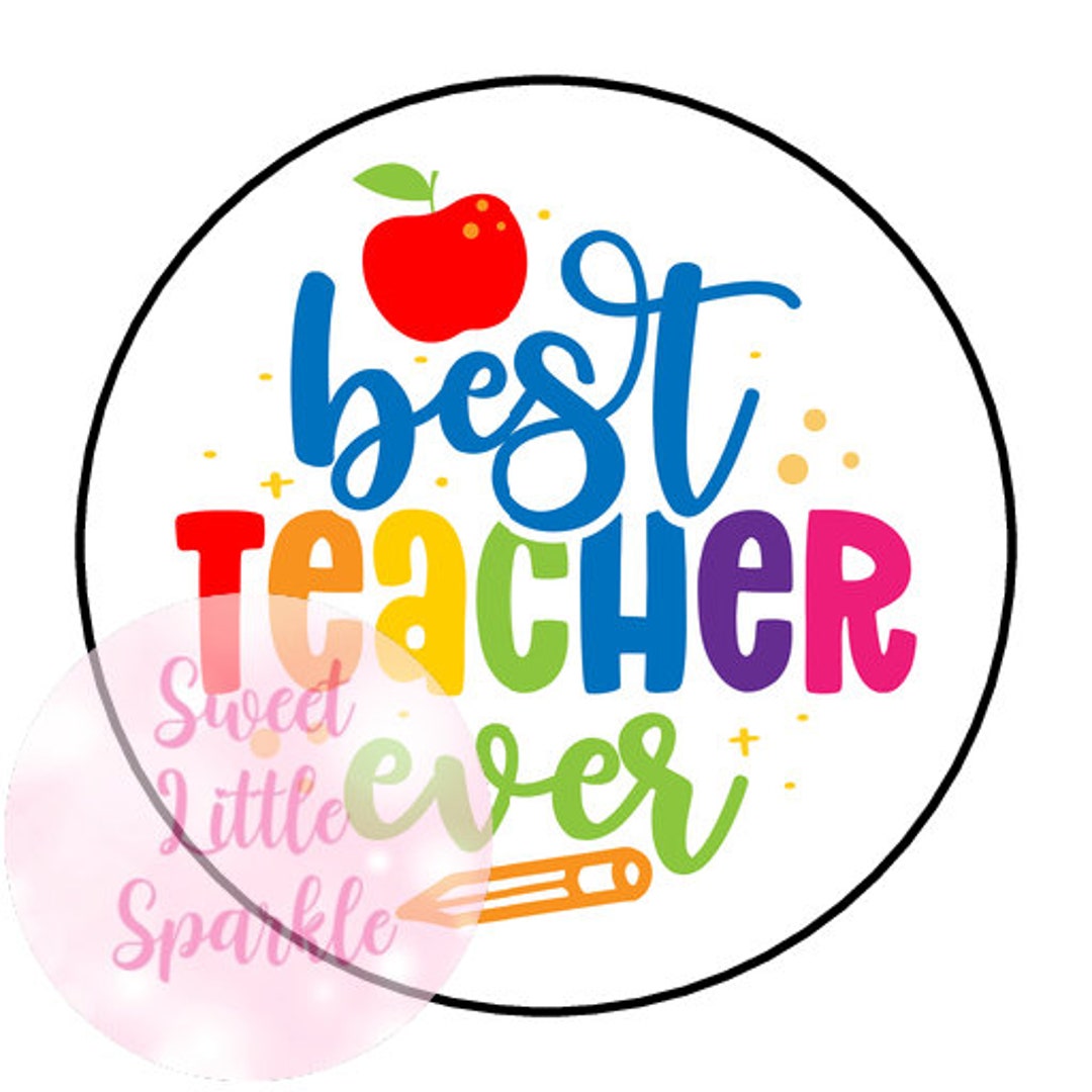 Best Teacher Ever Pencil Stickers Labels Sweet Box Chocolate Coins Gift ...