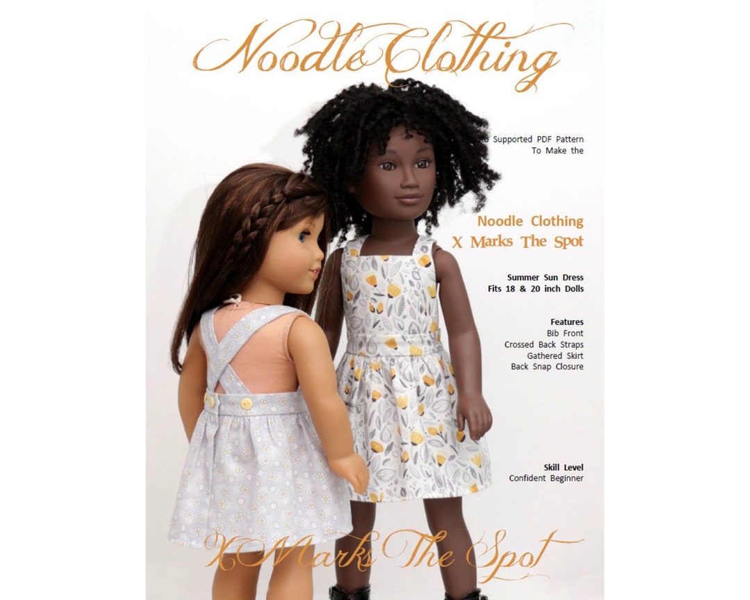 PDF Doll Clothes Pattern - Noodle Clothing X Marks the Spot Fits 18 ...