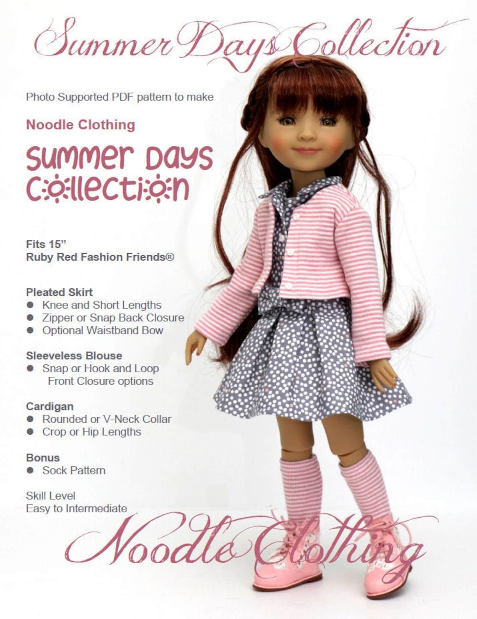PDF Doll Clothes Pattern Noodle Clothing Summer Days - Etsy Canada