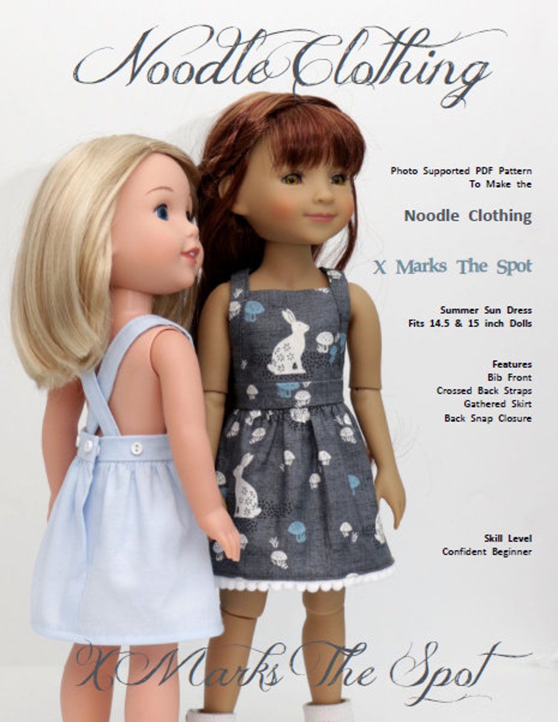 PDF Doll Clothes Pattern Noodle Clothing X Marks the Spot - Etsy